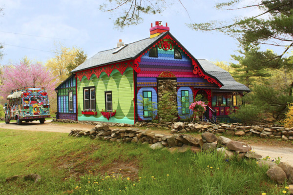 The Whimsical Rainbow House that Sweaters Built